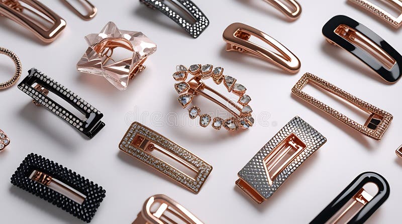 Assortment of Decorative Hair Clips in Various Shapes and Colors ...