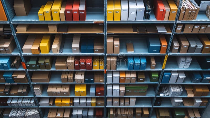 An Overhead Shot of a Distinct Colorcoded Asset Tagging System ...