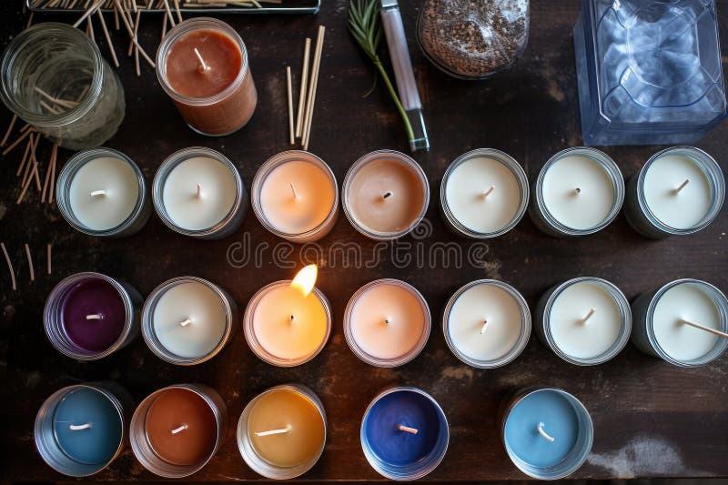 Overhead Shot of Diy Candle-making Progress Stock Illustration ...
