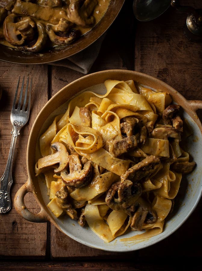 Dried Pasta stock image. Image of foodie, mushrooms - 268018105