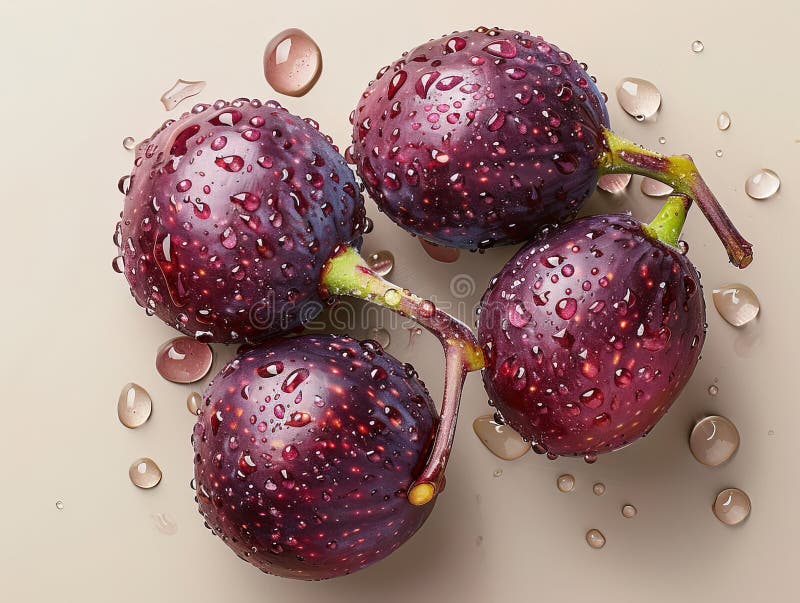 Overhead Shot of Figs with Visible Water Drops. Close Up. Stock Photo ...