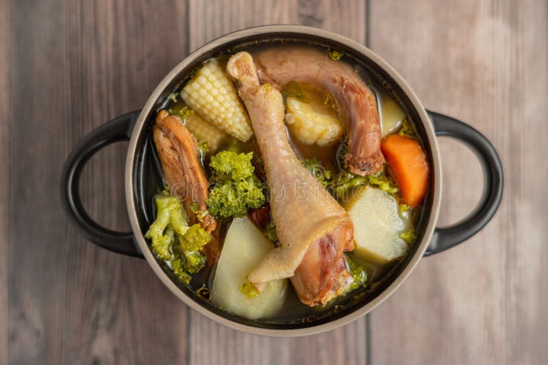 Overhead Shot of Honduran Chicken Soup on the Table Stock Image - Image ...