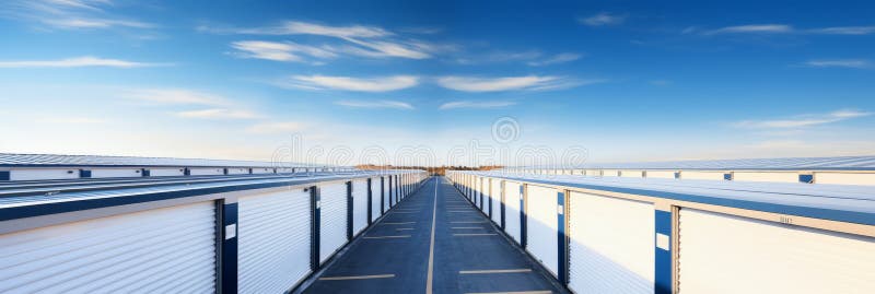 Overhead Shot of a Modern Climate-controlled Storage Facility with Rows ...