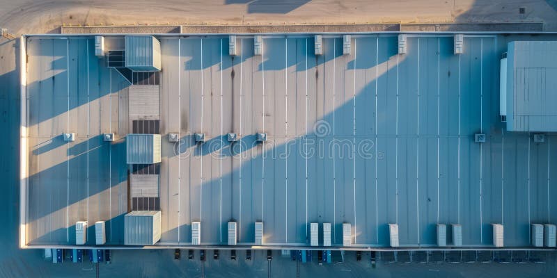 Overhead Shot of a Modern Climate-controlled Storage Facility with Rows ...