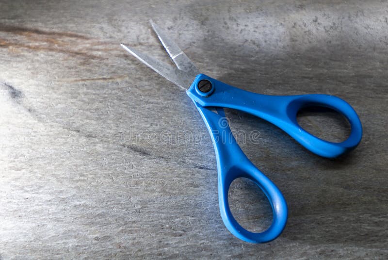 Overhead Shot of a Pair of Scissors on a Wooden Table Stock Image ...