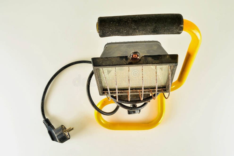 Overhead Shot of a Portable Light Projector for Construction Work Stock ...