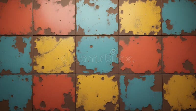 An Overhead Shot of a Retro Checkerboard-patterned Floor with Worn ...