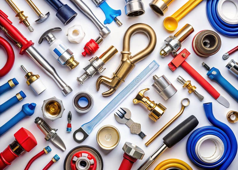Comprehensive Aerial View of Plumbing Tools Equipment for Home ...