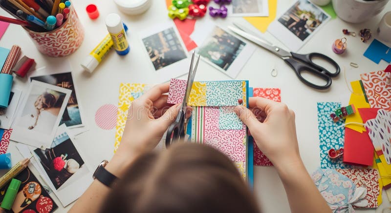 Creative Scrapbooking Fun: Crafting Handmade Keepsakes with Scissors ...