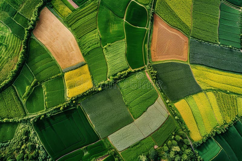 An Overhead Shot Showcasing a Sprawling Expanse of Vibrant Green Grass ...