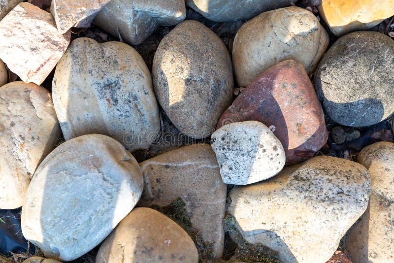 Overhead Shot of a Smooth Stones on the Ground Stock Image - Image of ...