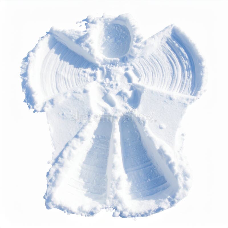 Overhead Shot of a Snow Angel Impression on a Fresh Snow White ...