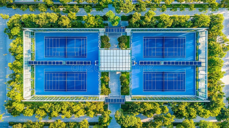 An Overhead Shot of Two Solar Panel Installations Encircled by Trees ...