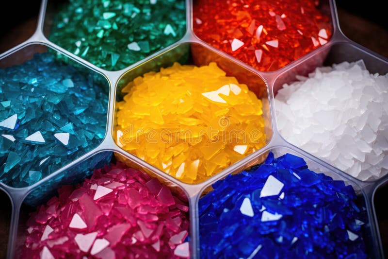 Overhead Shot of Various Colored Wax Flakes Stock Photo - Image of ...