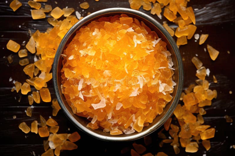 Overhead Shot of Wax Flakes in a Metal Bowl Stock Photo - Image of ...