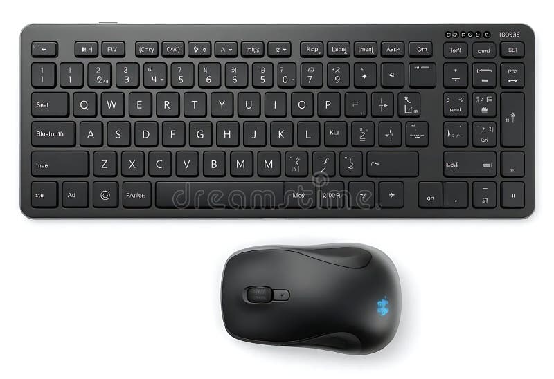 Computer Keyboard and Mouse on White Background Office Setup Stock ...