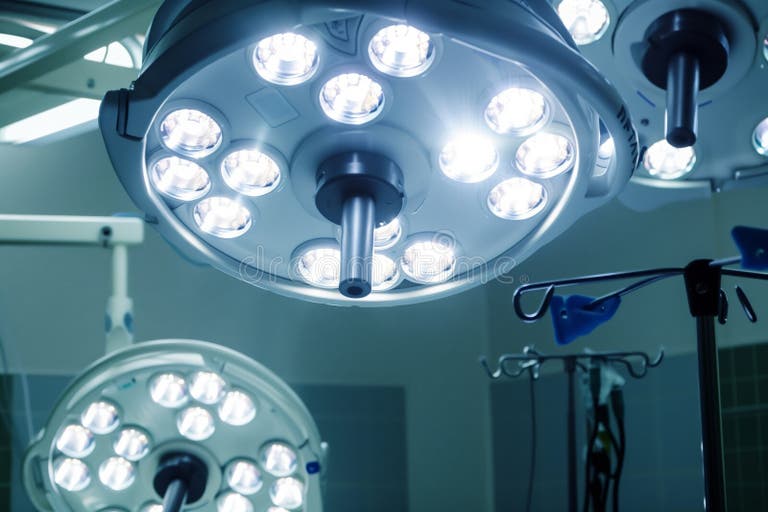 Overhead Surgical Lights Illuminating the Operation Stock Image - Image ...