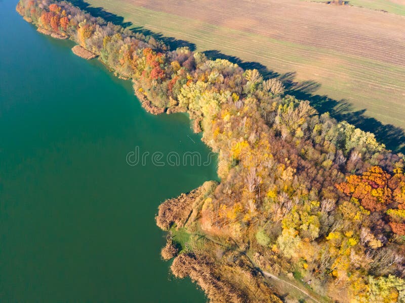 Overhead Top View of Autumn Beach Stock Image - Image of beach ...