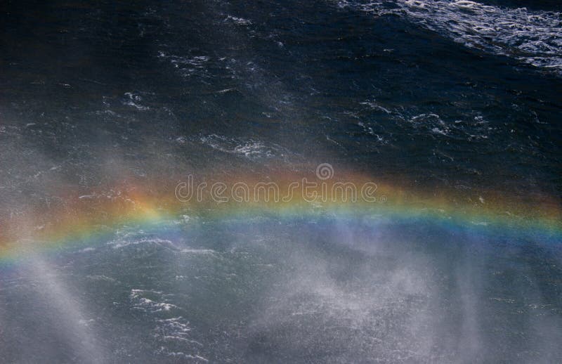 Overhead Top View of the Reflection of a Rainbow on Waves Stock Image ...