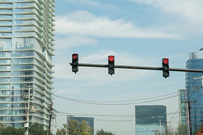 Overhead Traffic Lights in City. Road Rules Stock Photo - Image of ...