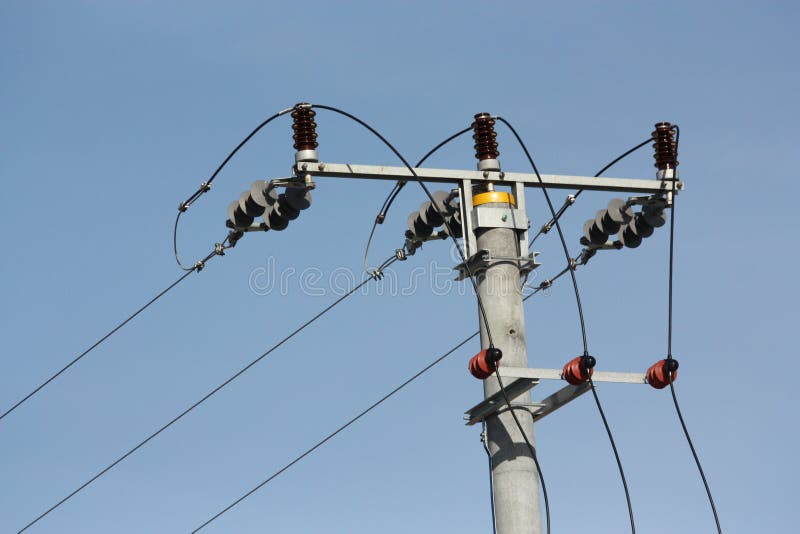 Overhead Transmission Line Support Stock Image - Image of platform ...