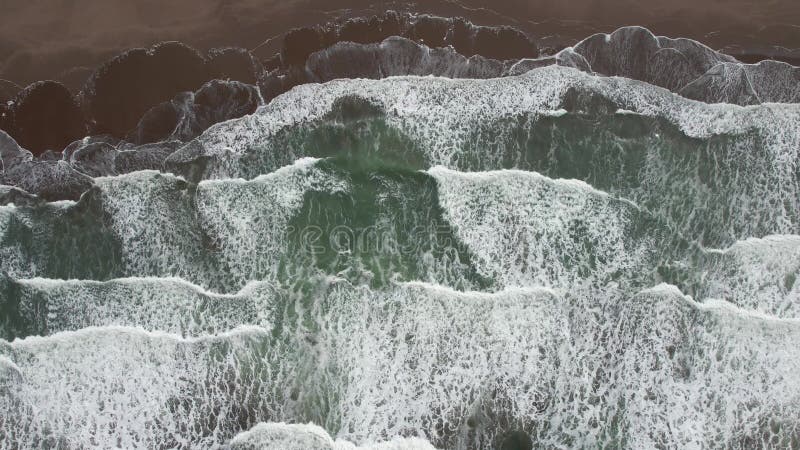 Overhead Video of Waves Breaking on the Beach Stock Footage - Video of ...