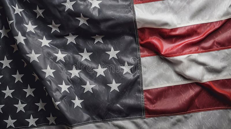 An Overhead View of American Flag on Dark Concrete Background ...