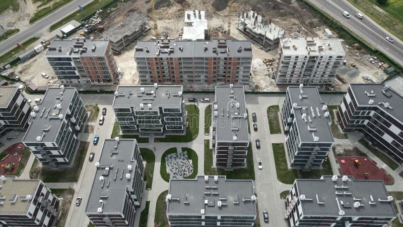 Overhead View of Apartments Construction Site Stock Video - Video of ...