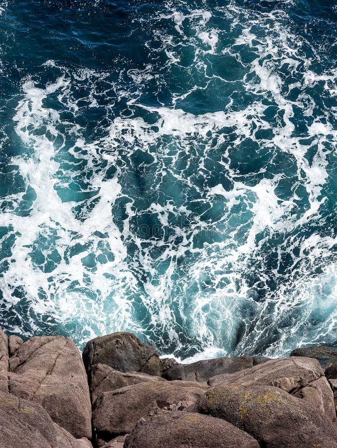 Overhead View Atlantic Ocean Against Rocky Cliff Stock Photos - Free ...