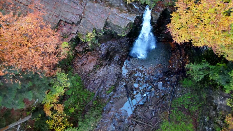 Overhead View of Autumn Waterfall Stock Footage - Video of landscape ...