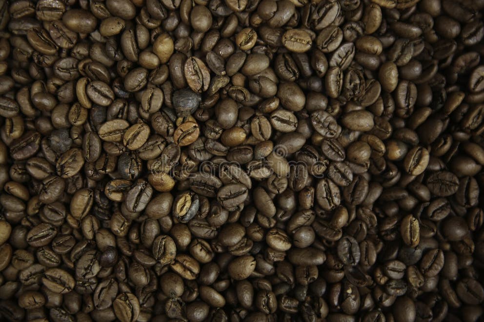 Overhead View of Backdrop Representing Halves of Dark Brown Coffee ...