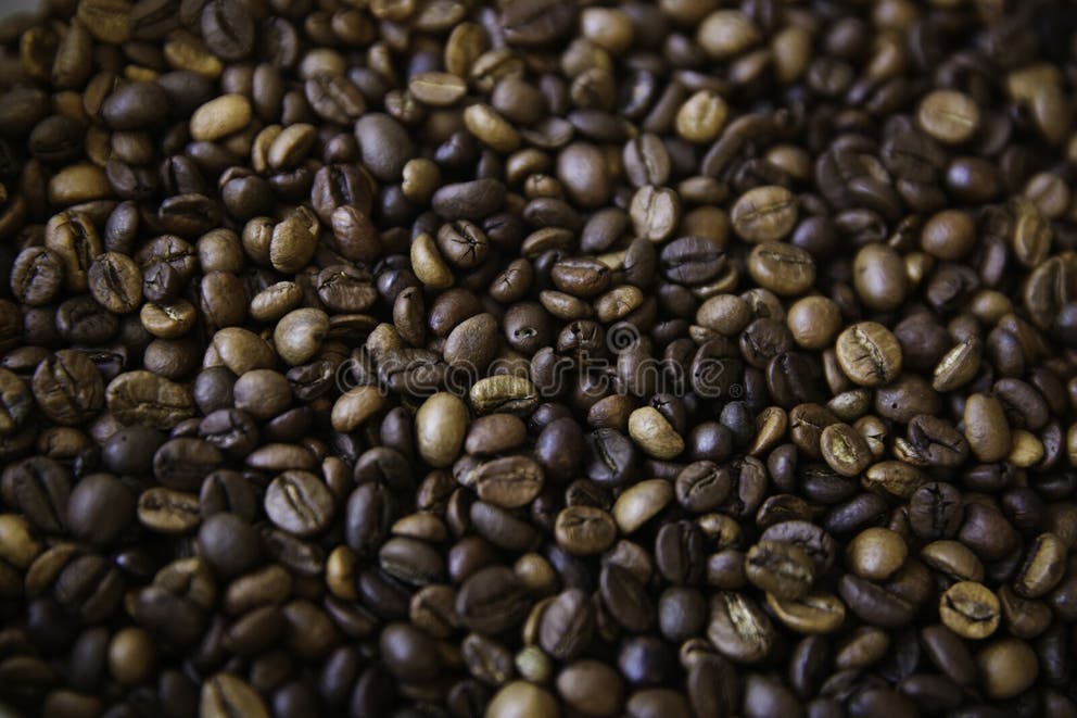 Overhead View of Backdrop Representing Halves of Dark Brown Coffee ...