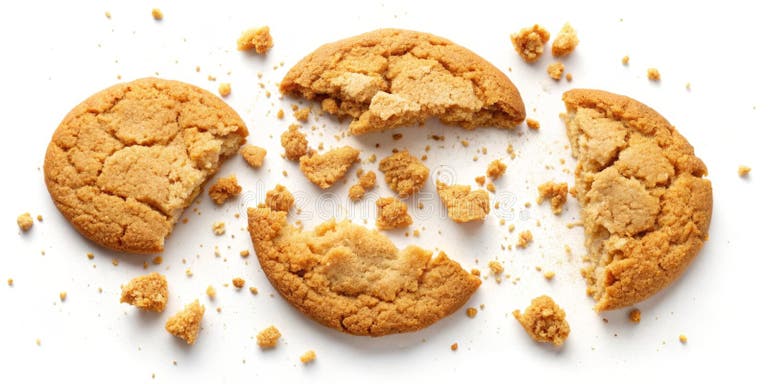 Overhead View Broken Butterscotch Cookie Crumbs Stock Illustration ...
