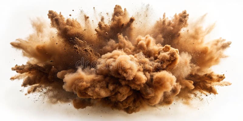 Overhead View Brown Dust Explosion Stock Illustration - Illustration of ...