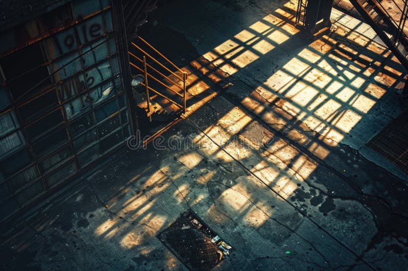 Overhead View of a Building with a Fire Hydrant, Suitable for Urban ...