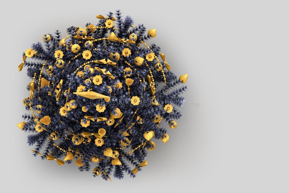 Overhead View of Christmas Tree. 3D Rendering Stock Illustration ...