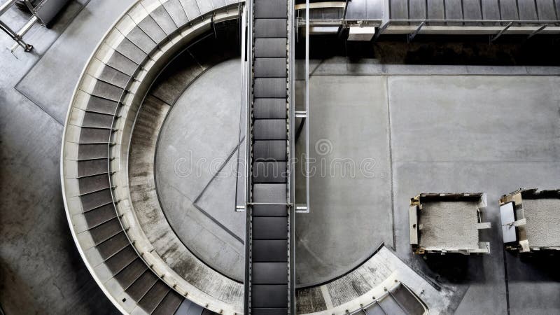 An Overhead View of a Circular Production Process Where Materials Flow ...