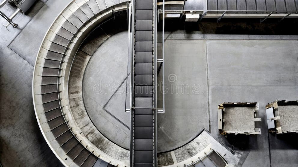 An Overhead View of a Circular Production Process Where Materials Flow ...
