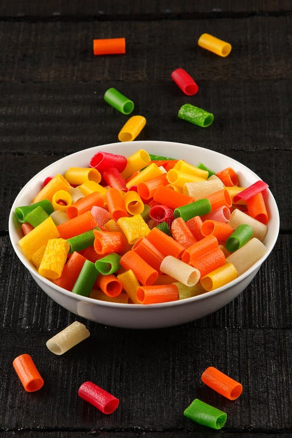 Overhead View-colorful Crackers in a Bowl. Stock Photo - Image of asia ...