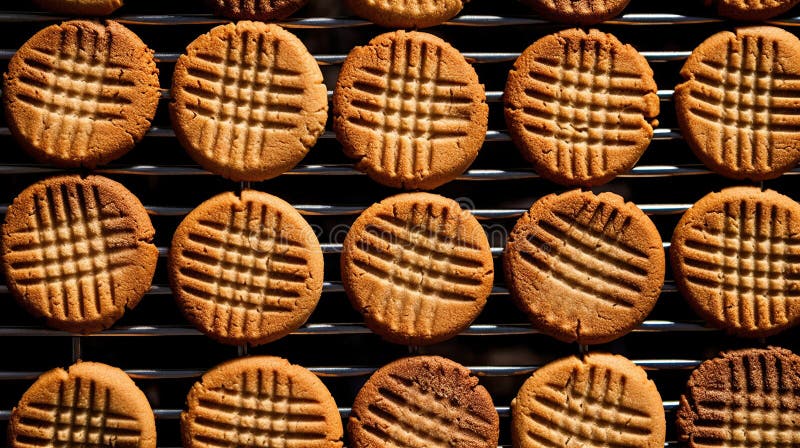 Overhead View of Cookies on Metal Grate Generative AI Stock ...