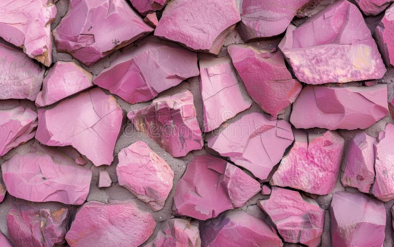 Overhead View of Cracked Pink Stones Forming a Textured Pattern. Stock ...