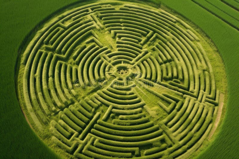 Overhead View Crop Circle Maze Pattern Stock Photos - Free & Royalty ...