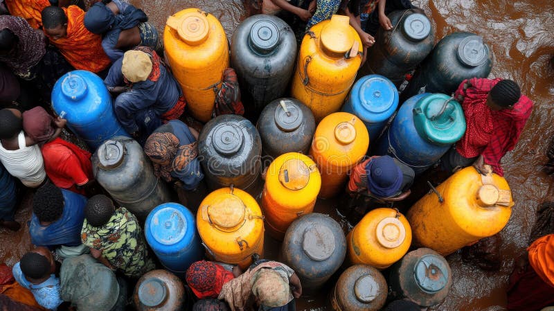 Crowded Water Tank Collection Stock Image - Image of containers ...