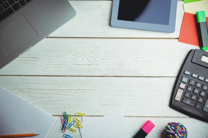 Overhead view of an desk stock image. Image of surface - 58190785