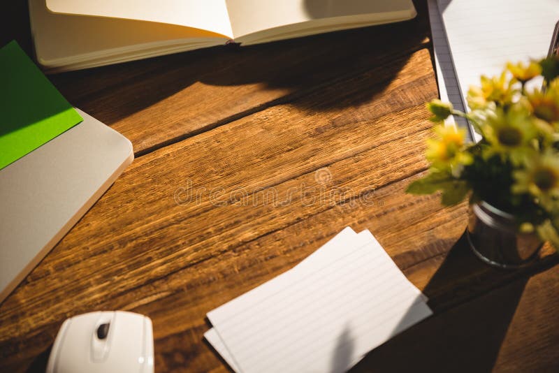 Overhead view of an desk stock image. Image of paper - 58191103