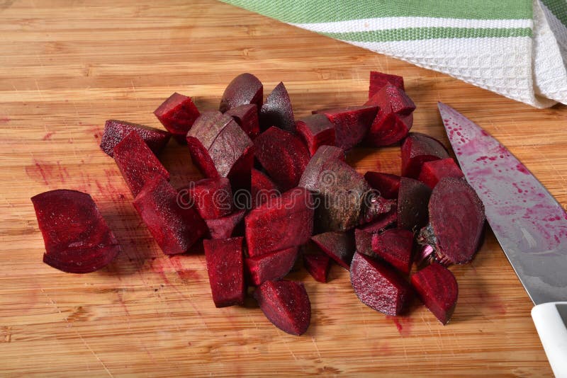 Diced beets stock photo. Image of view, vegetables, board - 101664126