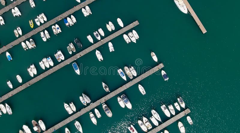 Overhead View of Docked Boats in the Port Stock Image - Image of ...