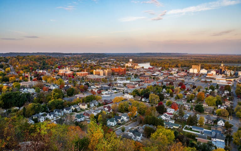 Overhead View of Downtown Red Wing, Minnesota Stock Photo - Image of ...