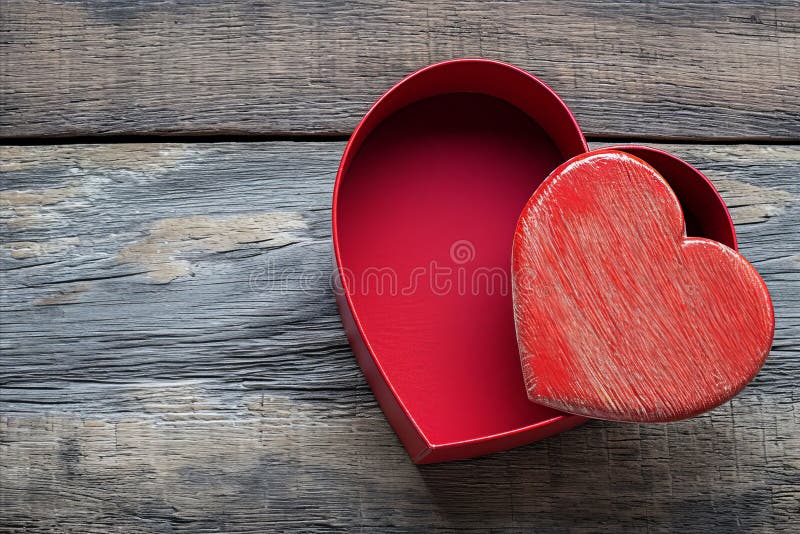 Overhead View of an Empty Heart Shaped Box. Valentine S Day Gift Box ...