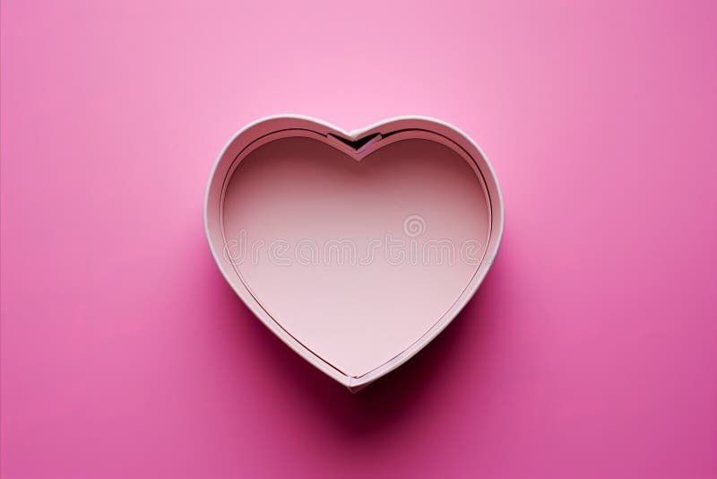 Overhead View of an Empty Heart Shaped Box. Valentine S Day Gift Box ...